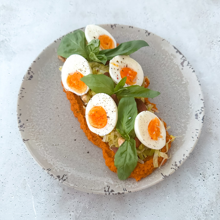 Wortel-basilicum puree met gestoofde prei - Health for wealth